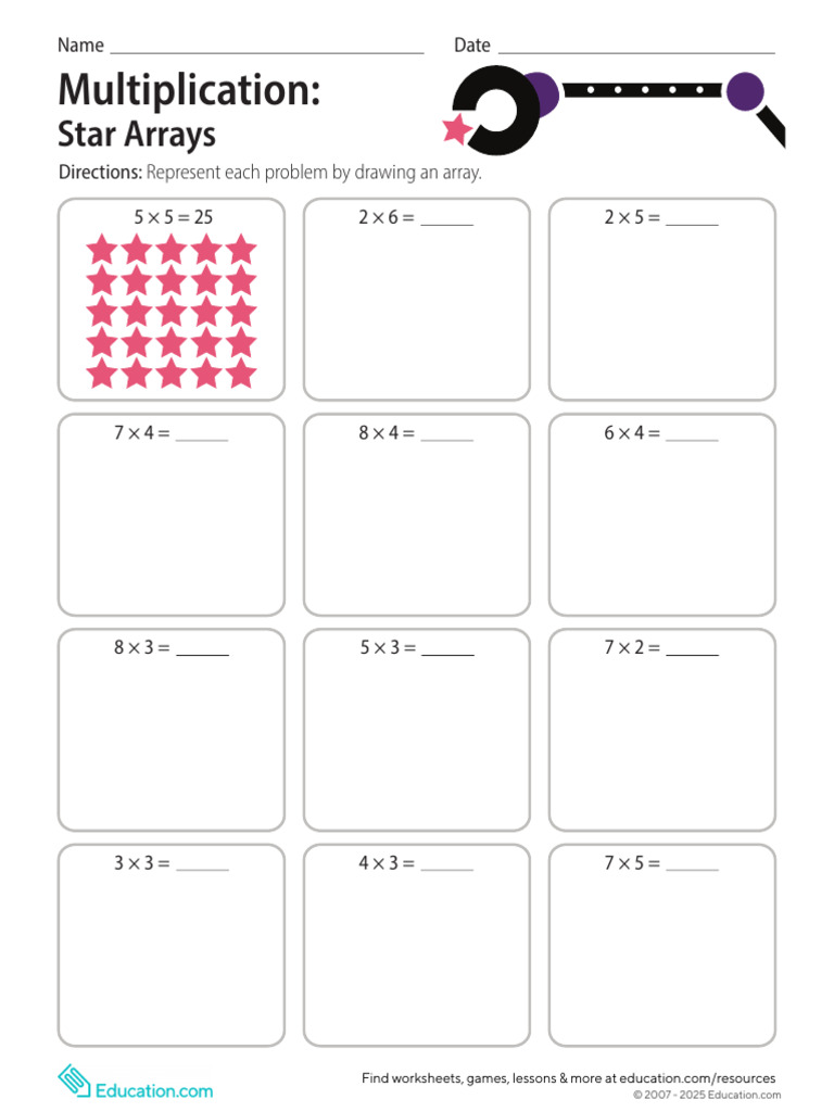 Multiplication Star Arrays | PDF