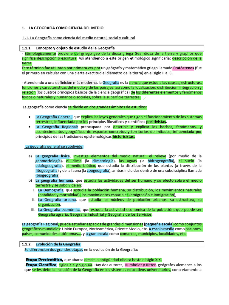 Tema 1 Parte 2 | PDF | Geografía | Paisaje