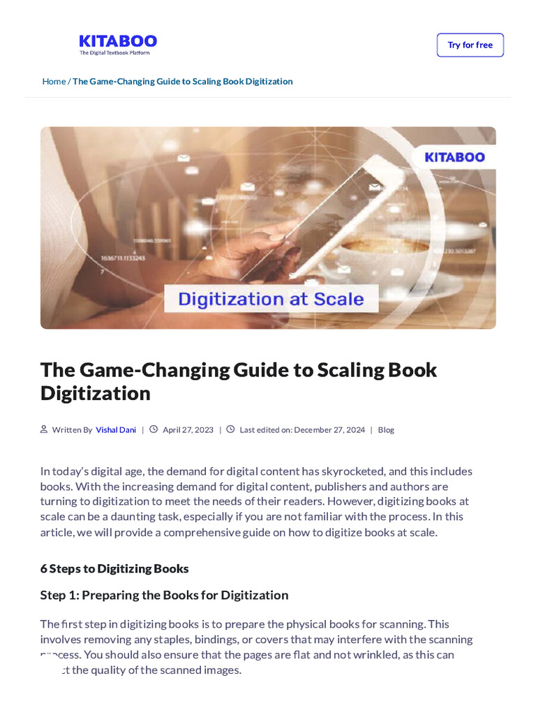 How To Scale Book Digitization - An Ultimate Guide in 2025 | PDF ...