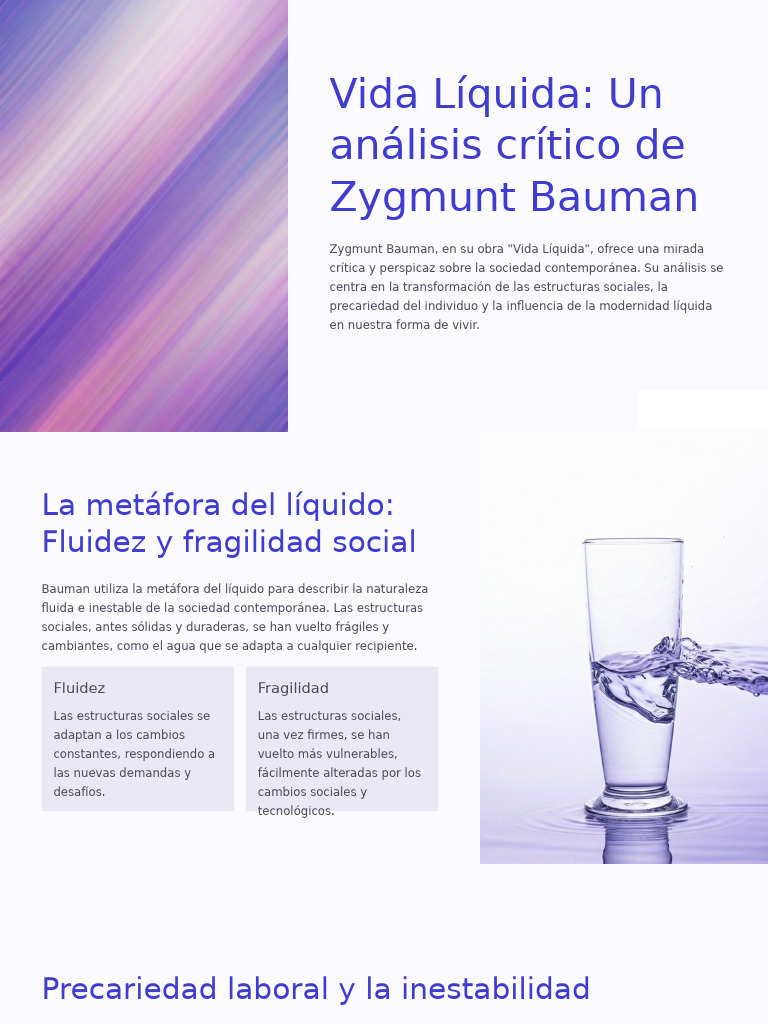 Vida Liquida Un Analisis Critico de Zygmunt Bauman | PDF | Consumo ...