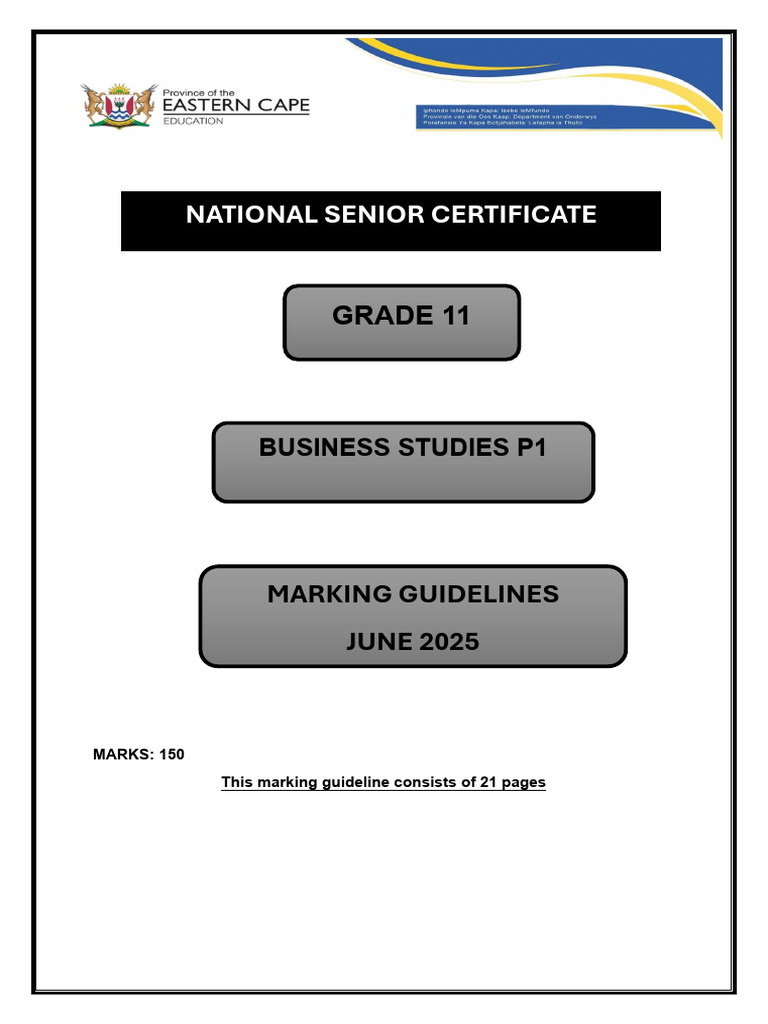 Gr 11 BSTD MARKING GUIDELINES Mod | PDF | Copyright Infringement | Pricing