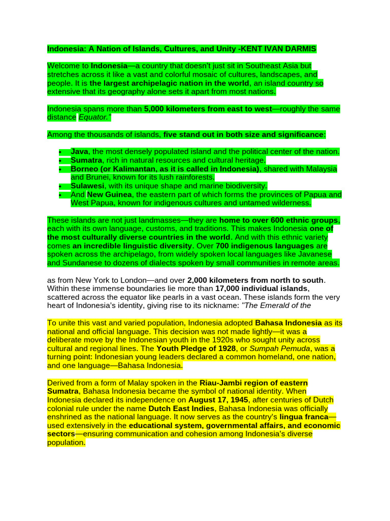 Indonesia Report Script | PDF | Indonesia | Indonesian Language