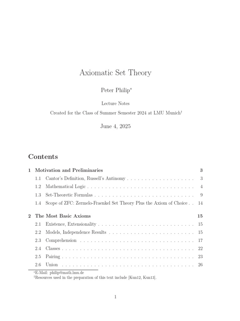 Axiomatic Set Theory New | PDF | Axiom | Truth