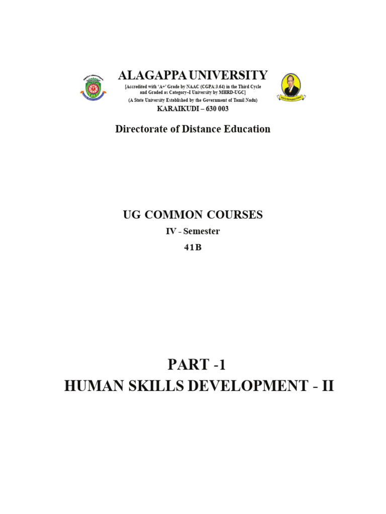 UG B.A. English Human Skill Development 6678 | PDF | Human Resources ...