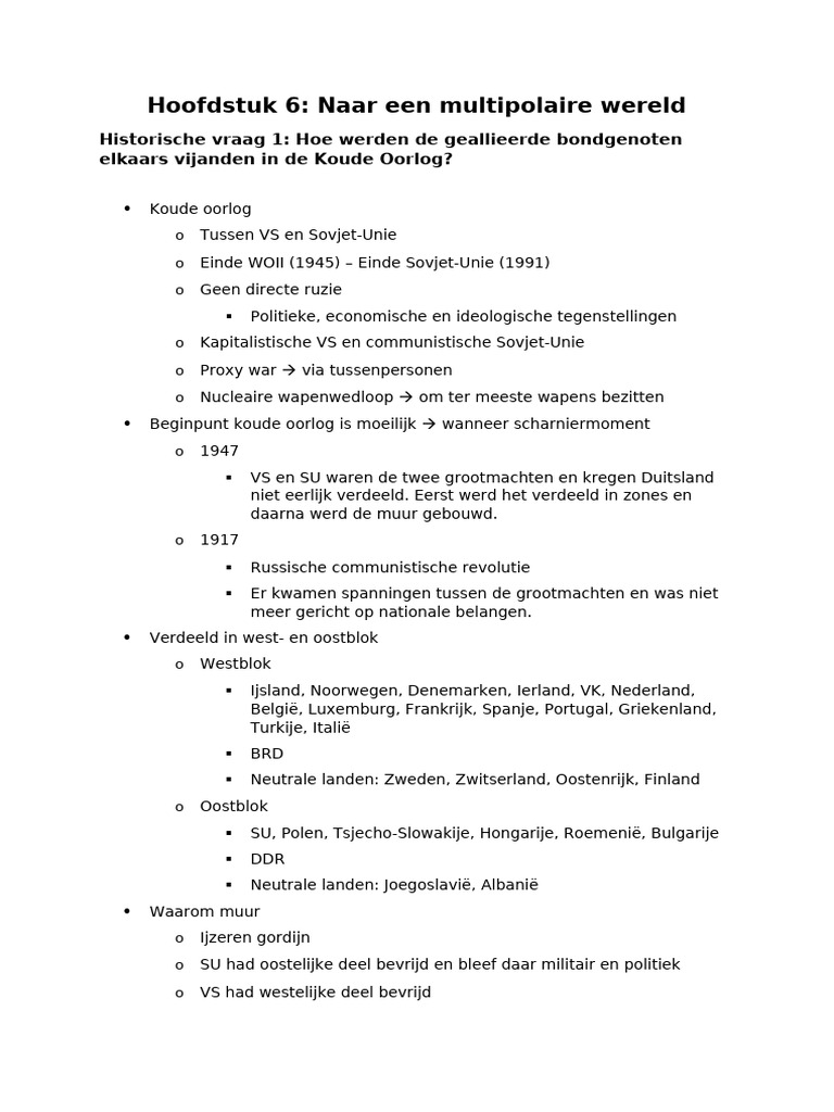 Hoofdstuk 6: Naar Een Multipolaire Wereld | PDF