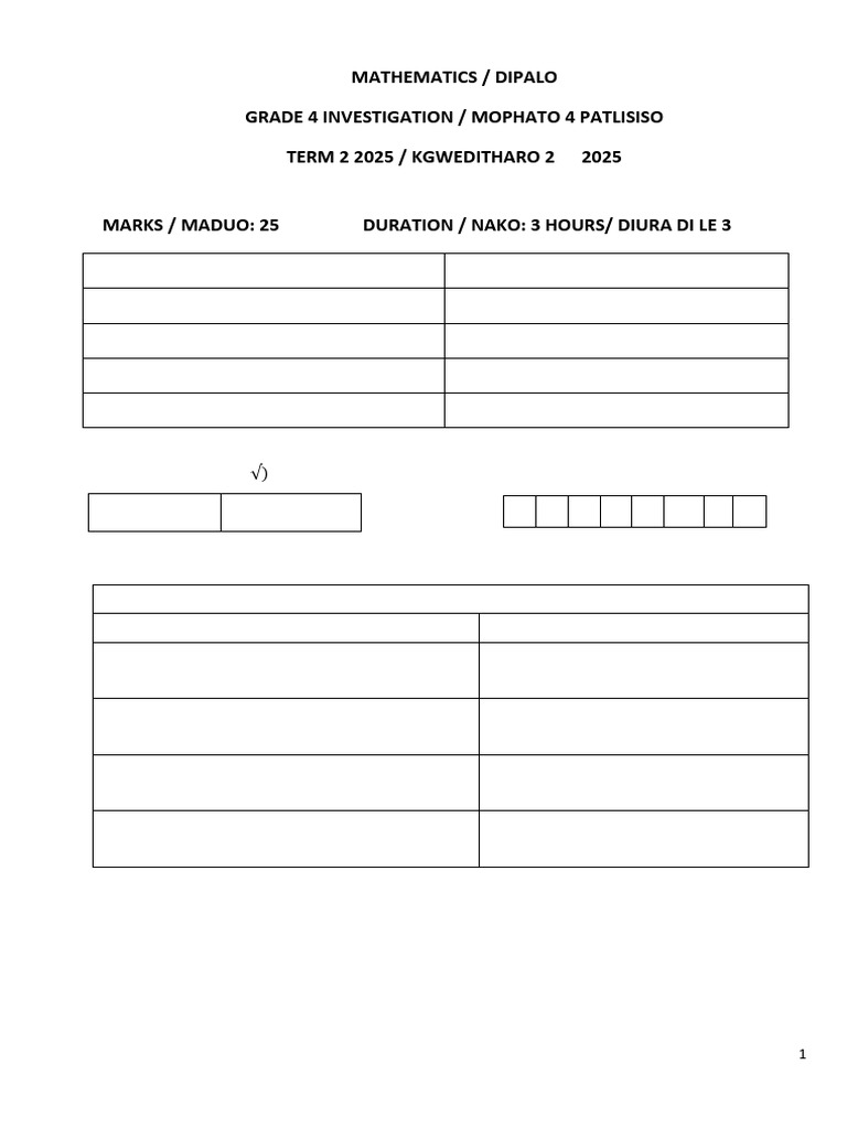 Grade 4 Mathematics Term 2 Assessment | PDF | Mathematics | Arithmetic