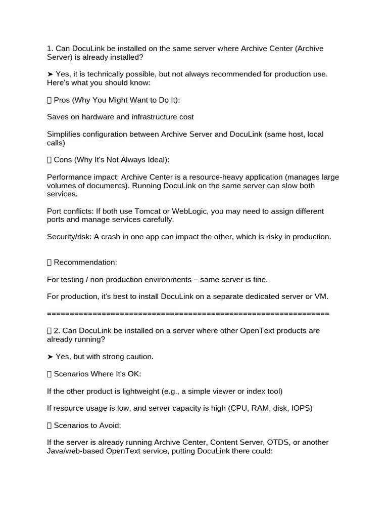 Doculink Install Pre Req | PDF | Java (Programming Language) | Server (Computing)