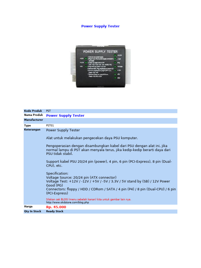 Power Supply Tester | PDF