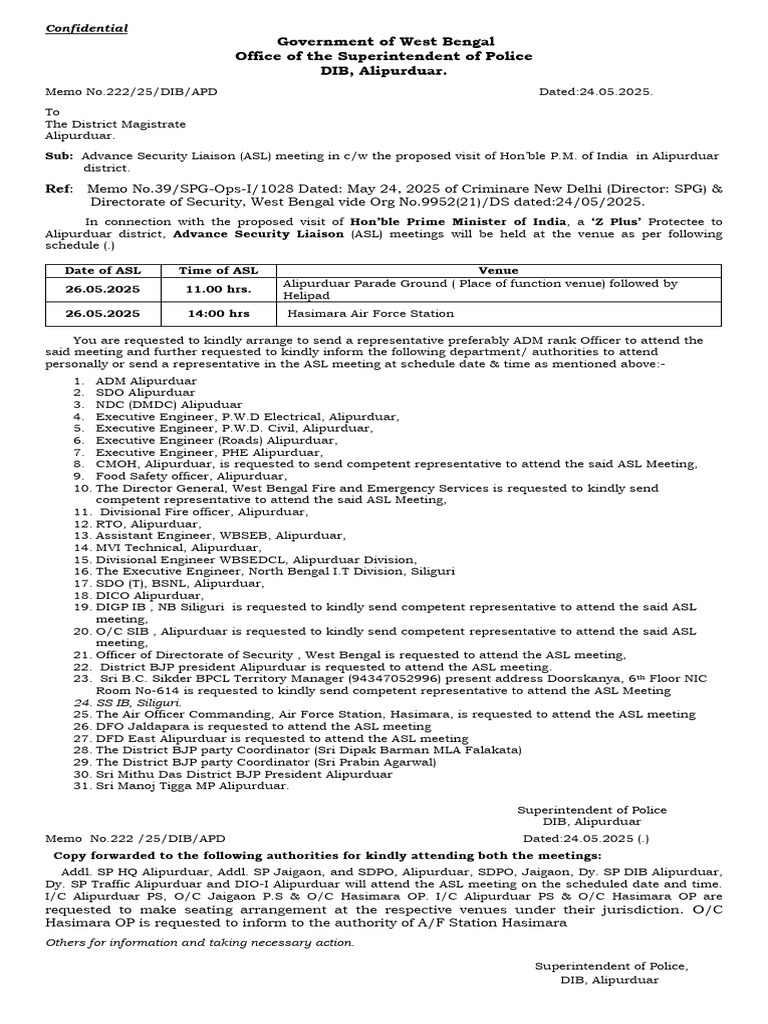 ASL For HPM of India On 26.05.2025 | PDF | Legal Action | Positions Of ...