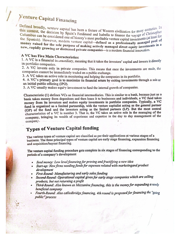 Venture Capital Financing | PDF
