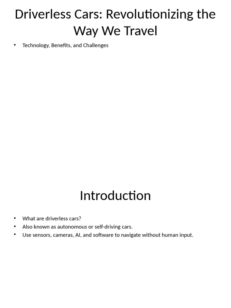 Driverless Cars Presentation | PDF