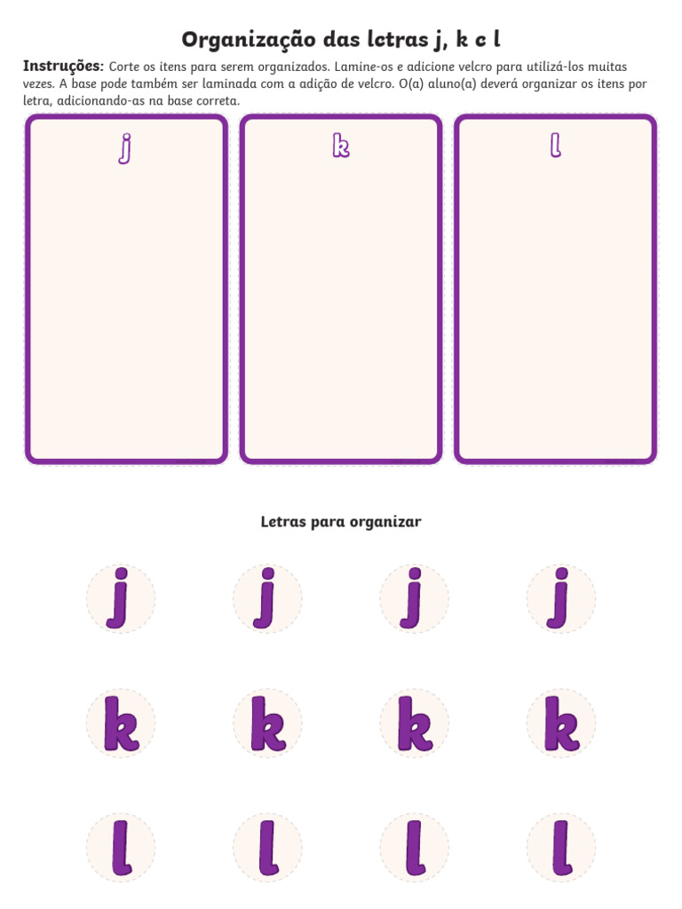 TEACCH Workstation Pack Lowercase Letter Sorting Activities Set 2 | PDF