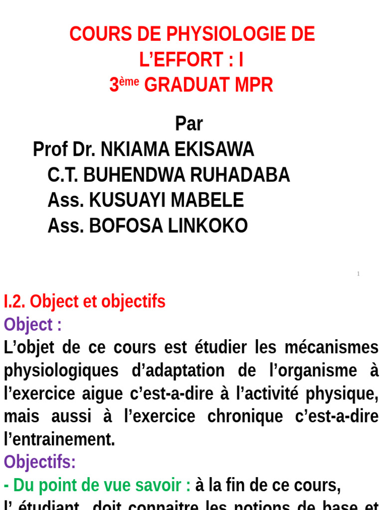 Physiologie de l'Effort 2012-2013 | PDF | Contraction du muscle | Muscle