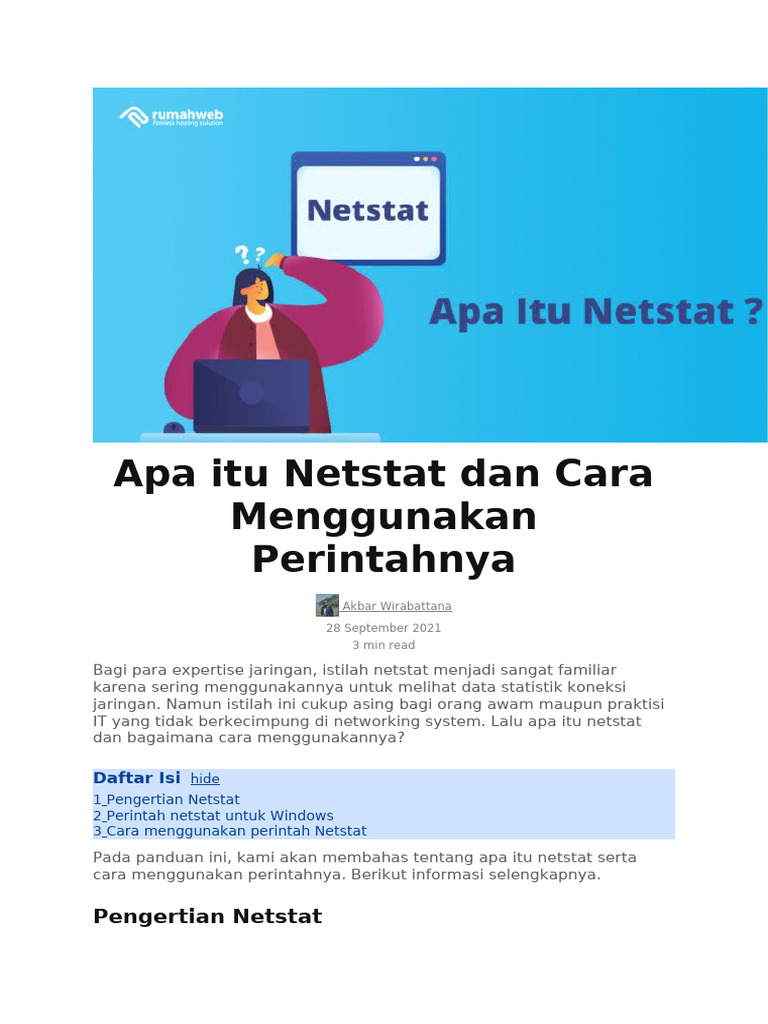 Apa Itu Netstat Dan Cara Menggunakan Perintahnya | PDF
