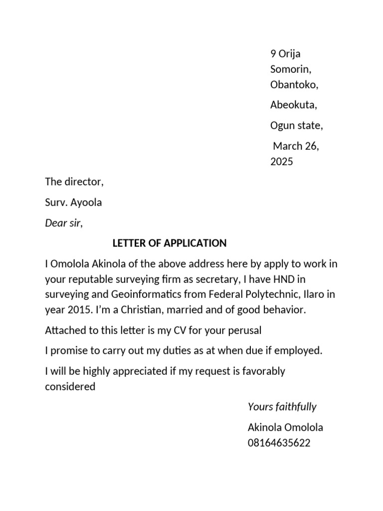 Application Letter | PDF