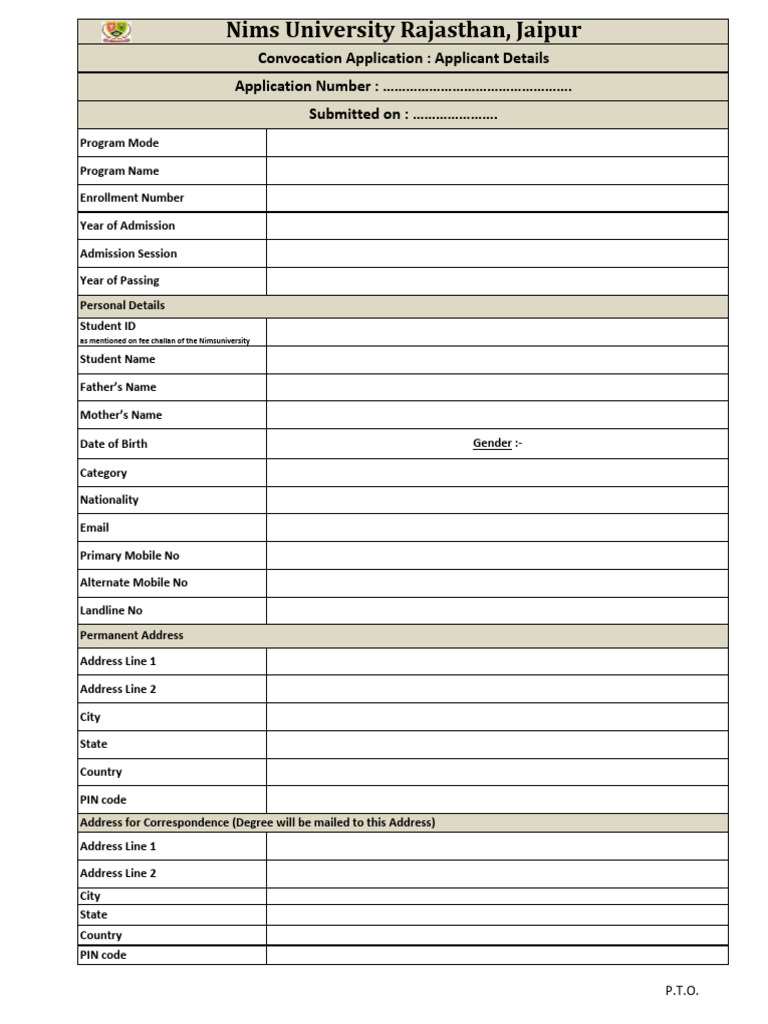 2023 Convocation Form Blank-New | PDF