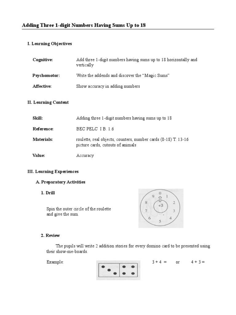 Adding Three 1-Digit Numbers Having Sums Up To 18 | PDF | Epistemology ...