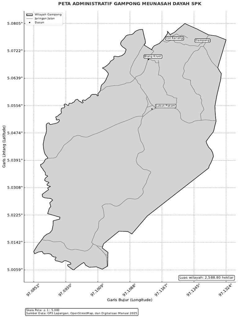 Peta A3 Skala Sumber Meunasah Dayah | PDF