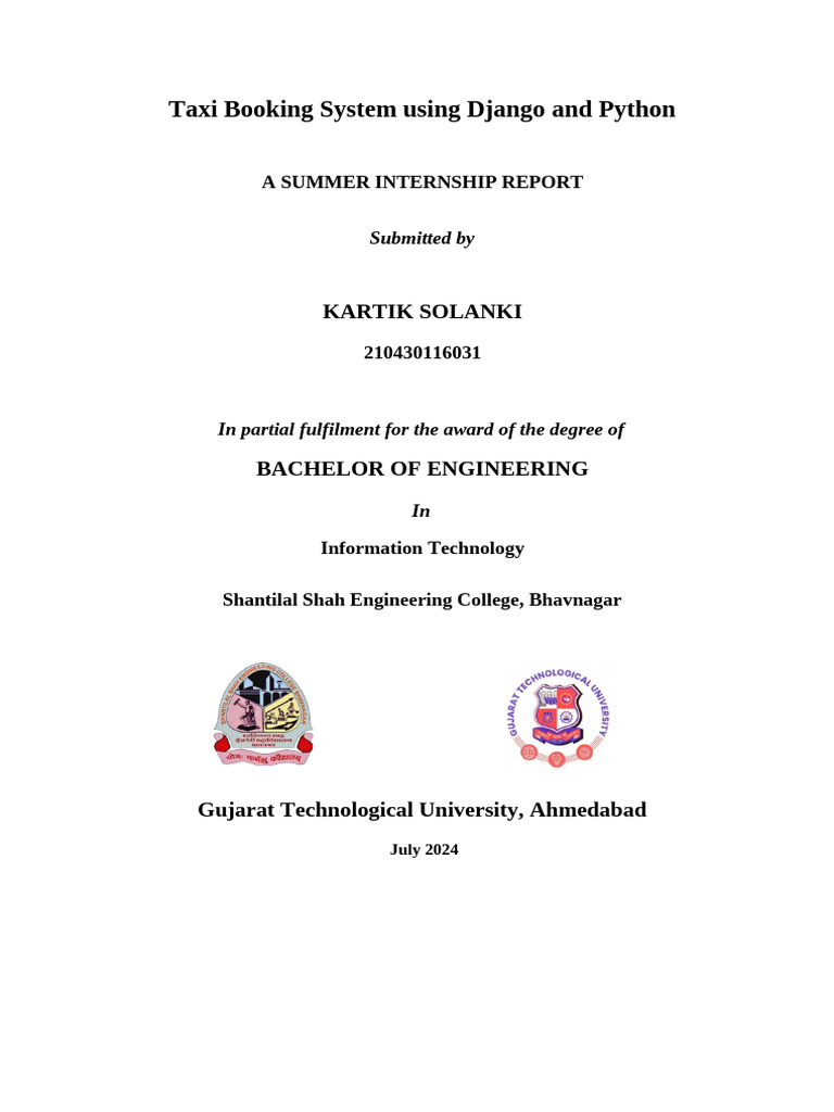 Intership Report Sample | PDF | Usability | Databases