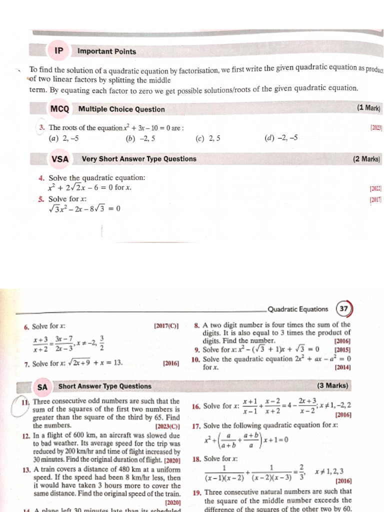 Quadratic Equation | PDF