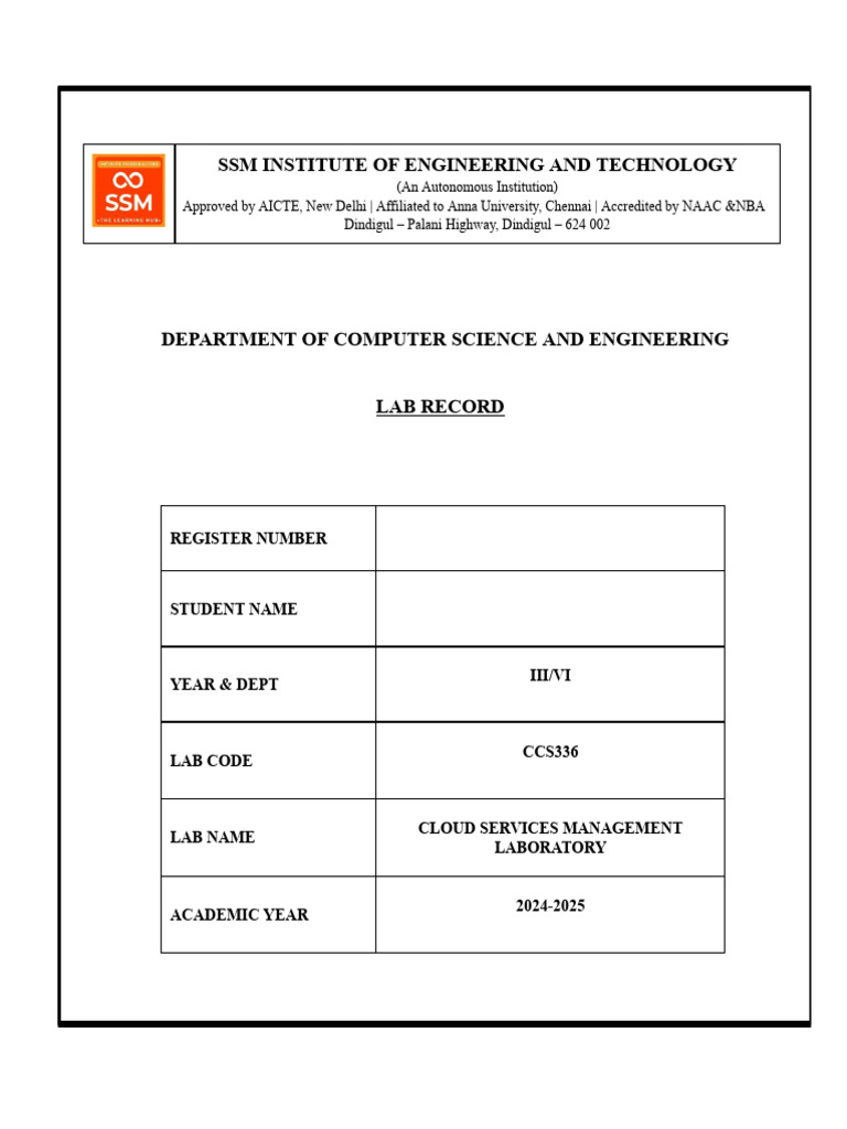 CCS336 Cloud Manual To Print | PDF | Cloud Computing | Software As A ...