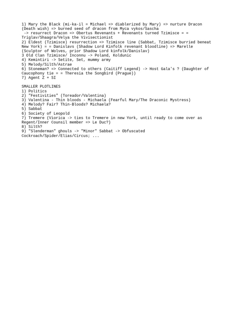 NY VTM V5 Storyline Concept | PDF