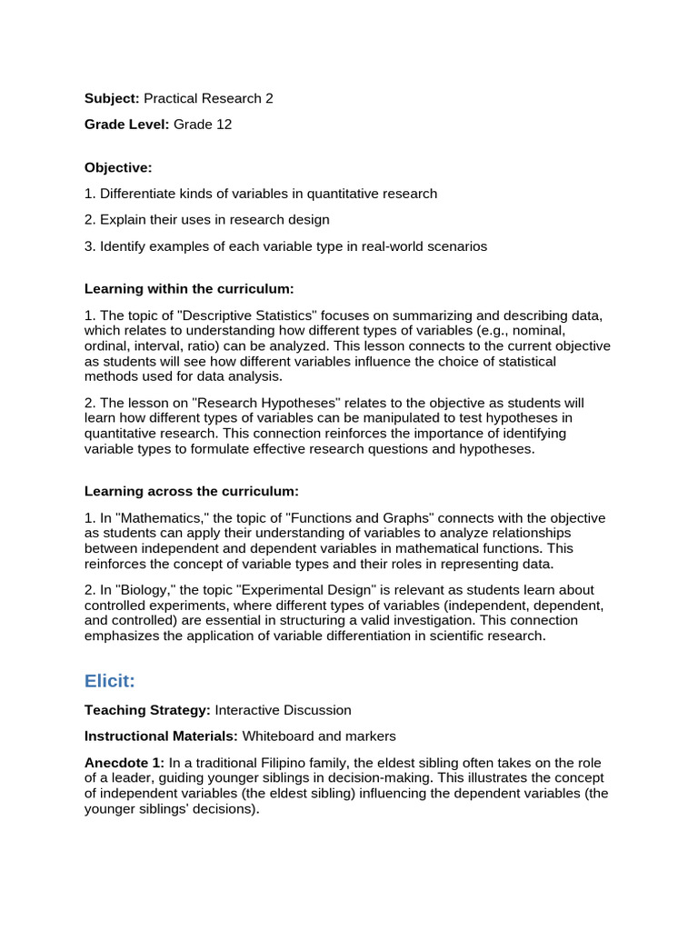 Understanding Variables in Research | PDF | Statistics | Experiment