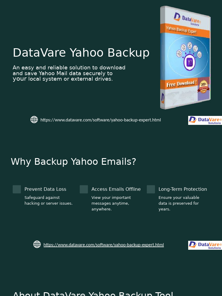 DataVare Yahoo Backup | PDF | Backup | Microsoft Windows