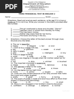 Grade 3 English Test Sample Questions | PDF