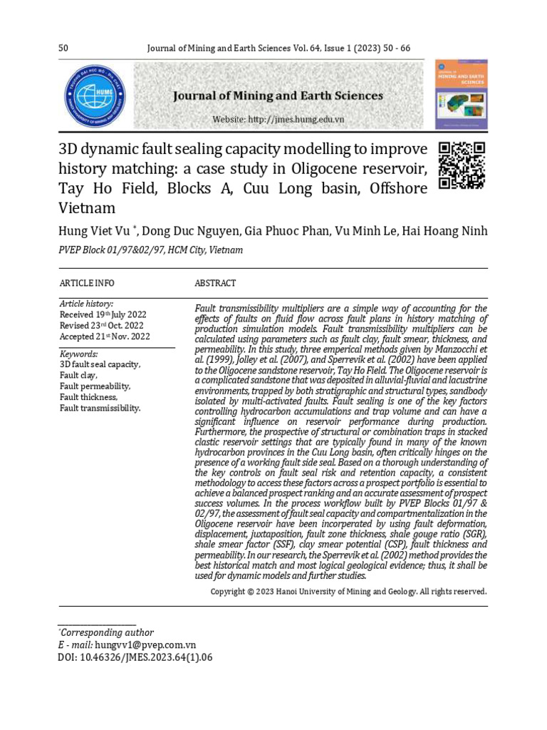 3D Dynamic Fault Sealing Capacity Modelling To Improve History Matching ...
