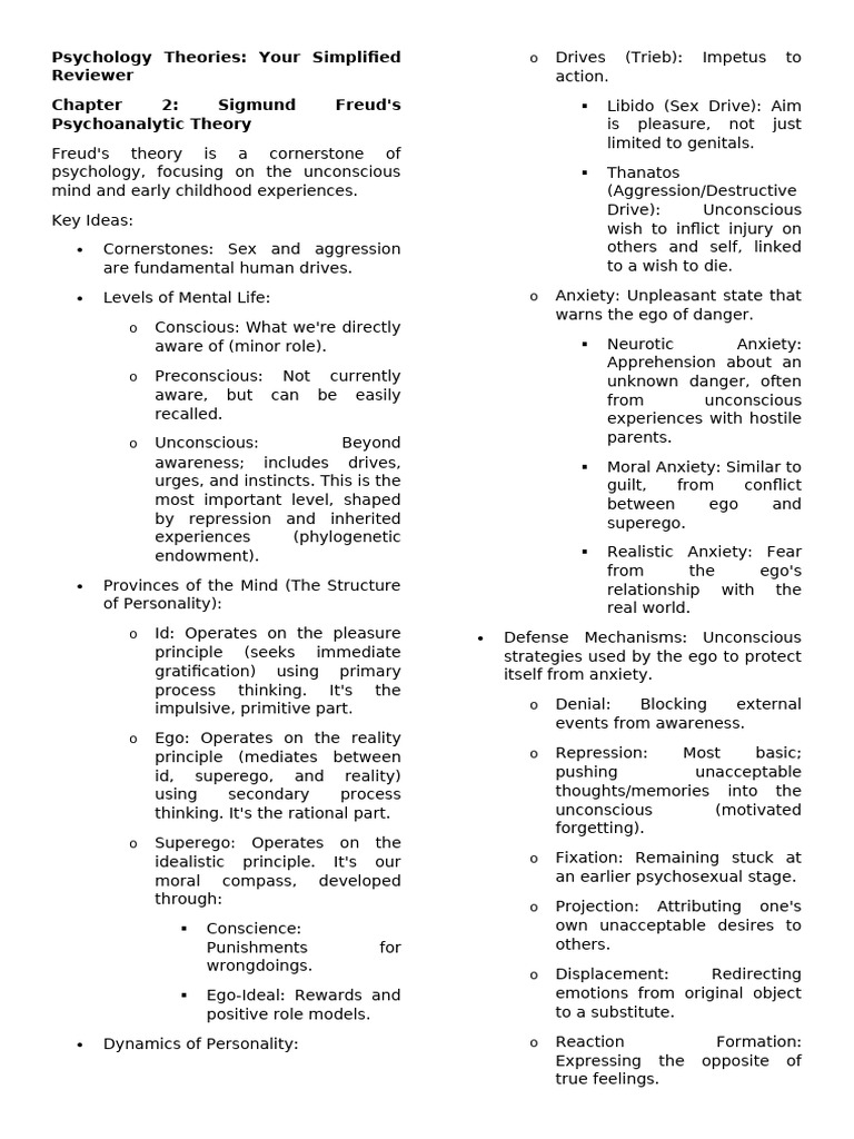 Theories of Personality | PDF | Unconscious Mind | Behavioural Sciences
