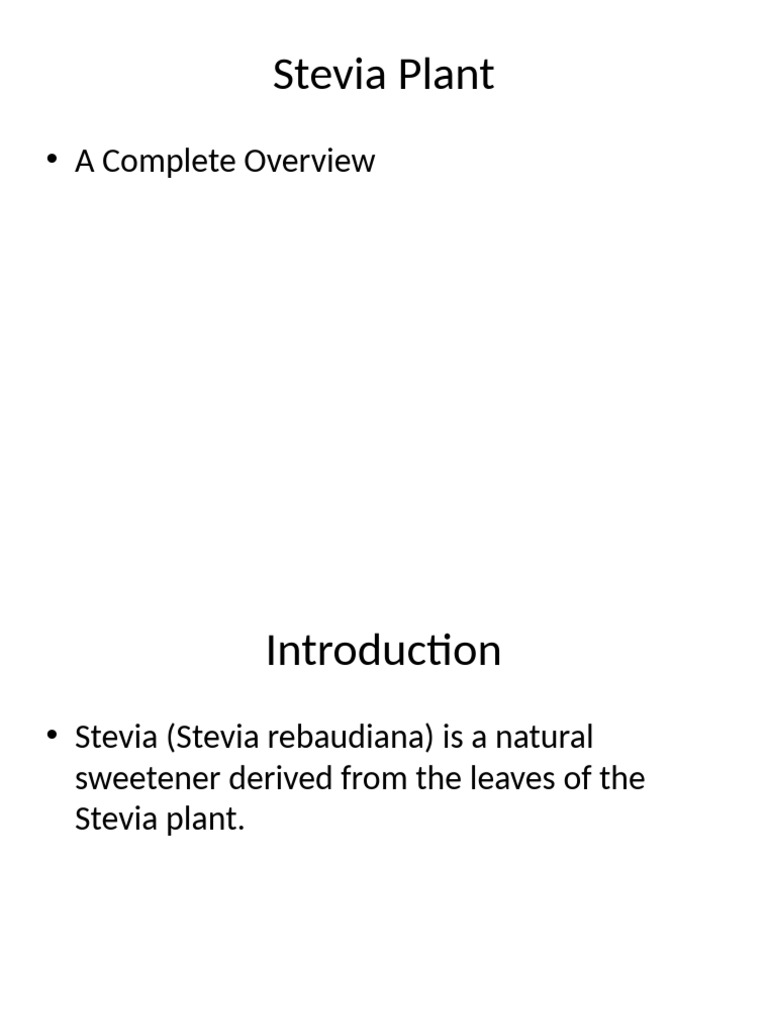 Stevia Plant Presentation | PDF
