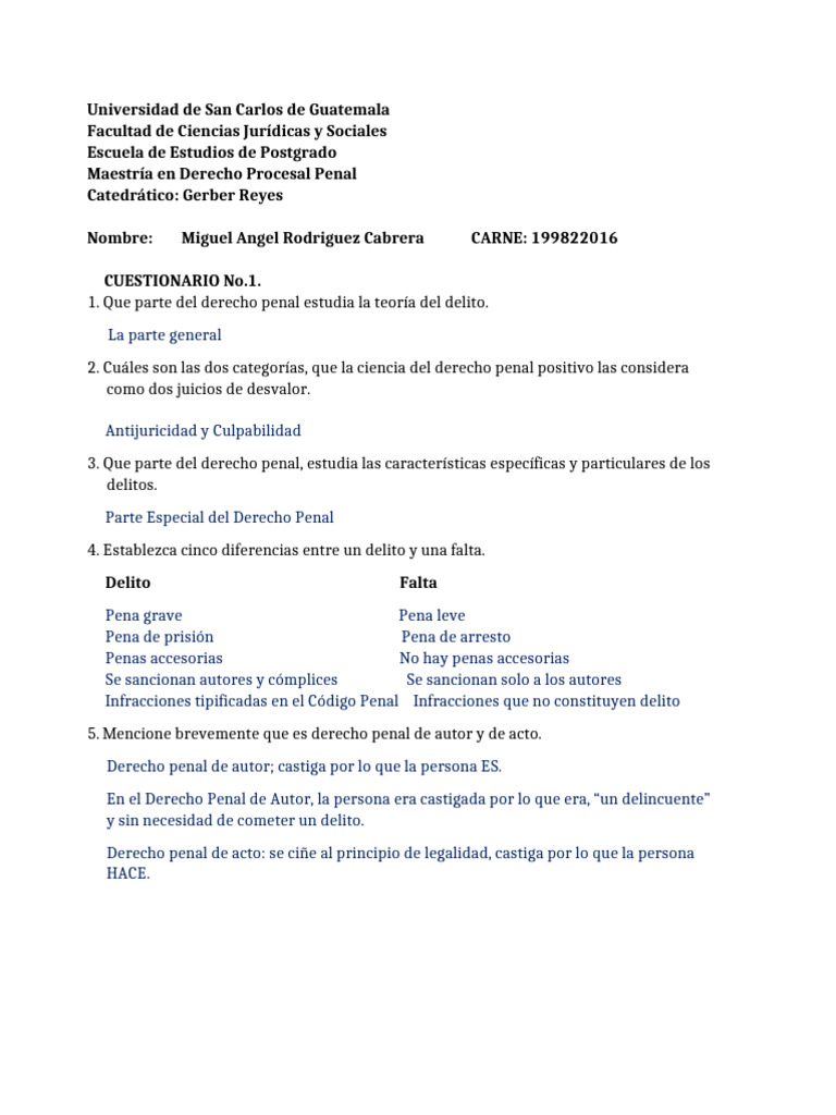 Cuestionario No.1 Dr. Gerber Reyes VF | PDF