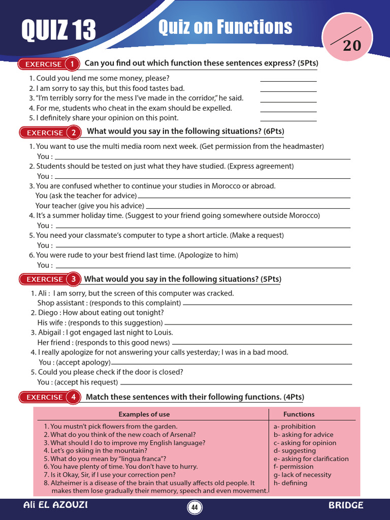 lesson-Functions-Quiz2bac | PDF