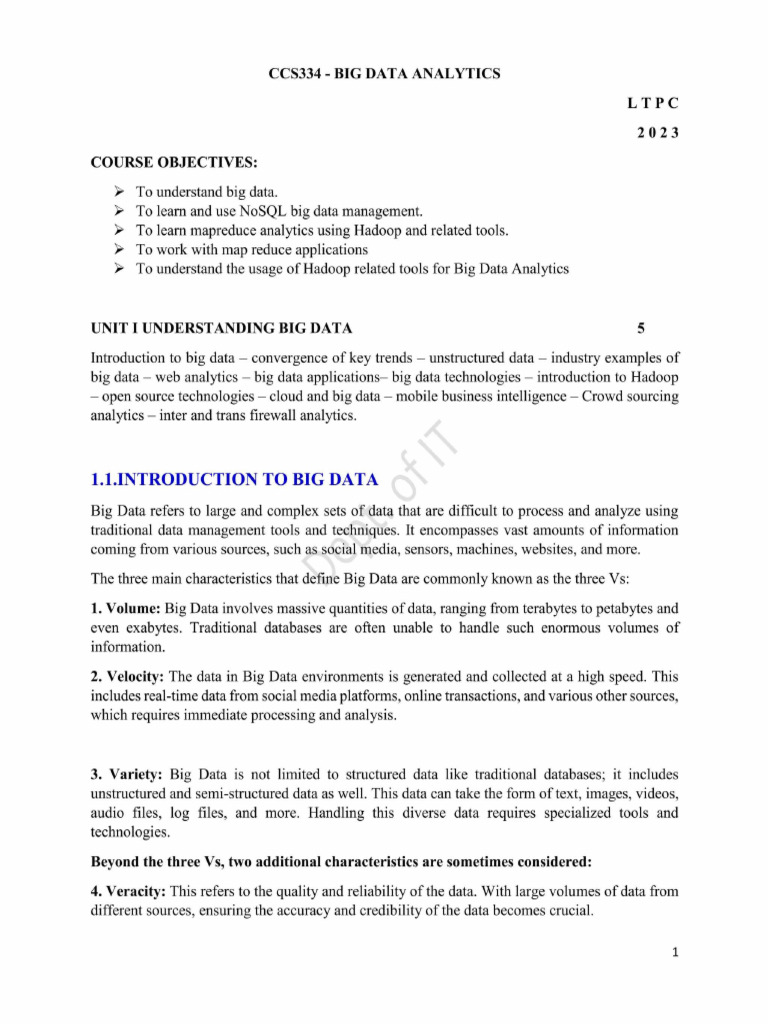 BigData_Unit1 | PDF