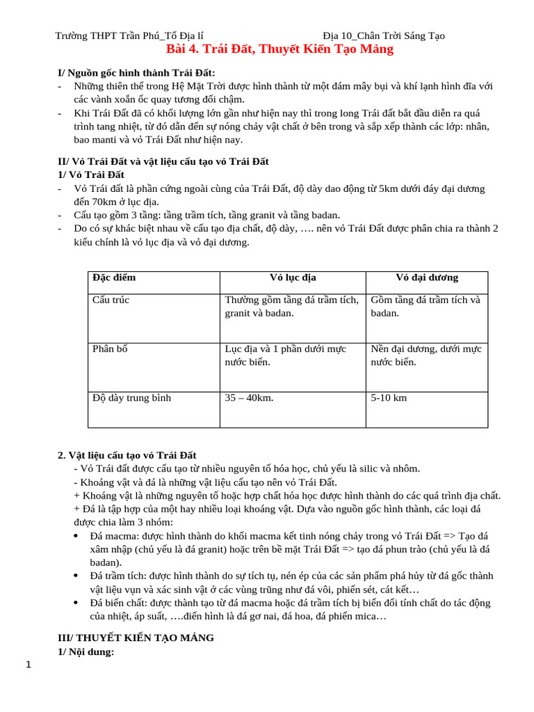 Dia-Ôn Tập GK1 | PDF