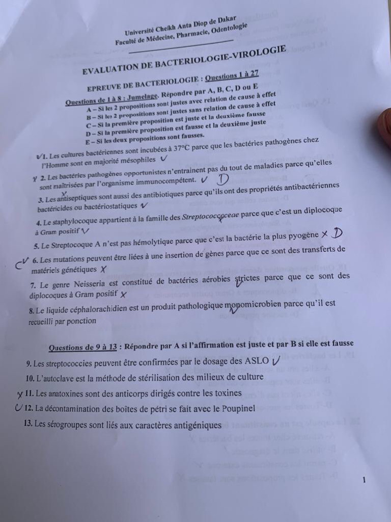 Devoir bactério viro 2022 HMT | PDF