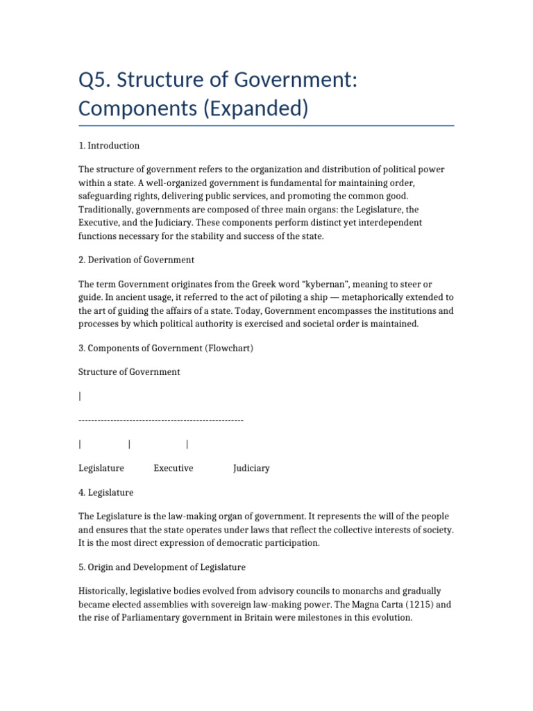 Structure of Government Explained | PDF | Legislature | Judiciaries