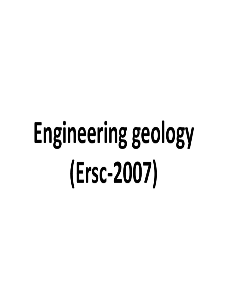 Engineering Geology (Ersc-2007) | PDF | Volcano | Igneous Rock