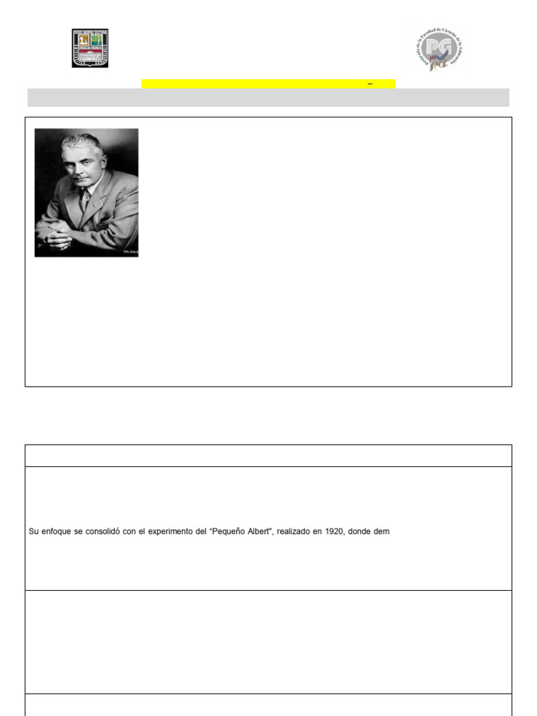 Biografía de John B. Watson | PDF | Behaviorismo | Sicología
