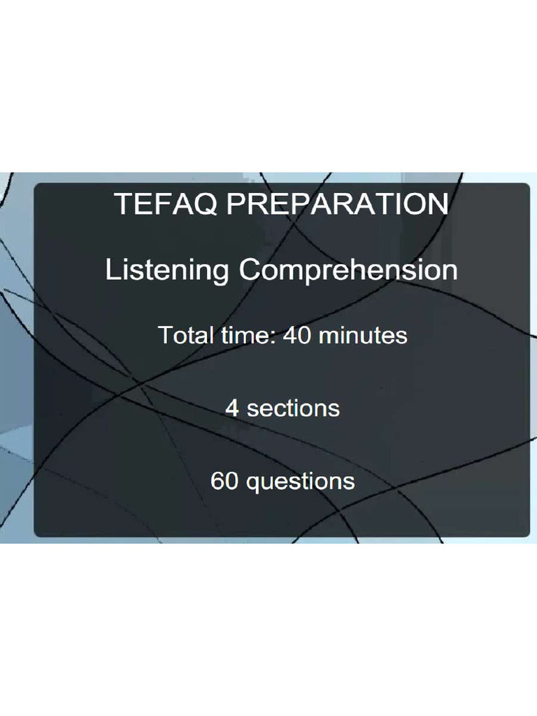 Comprehension Orale Preparation TEFAQ | PDF