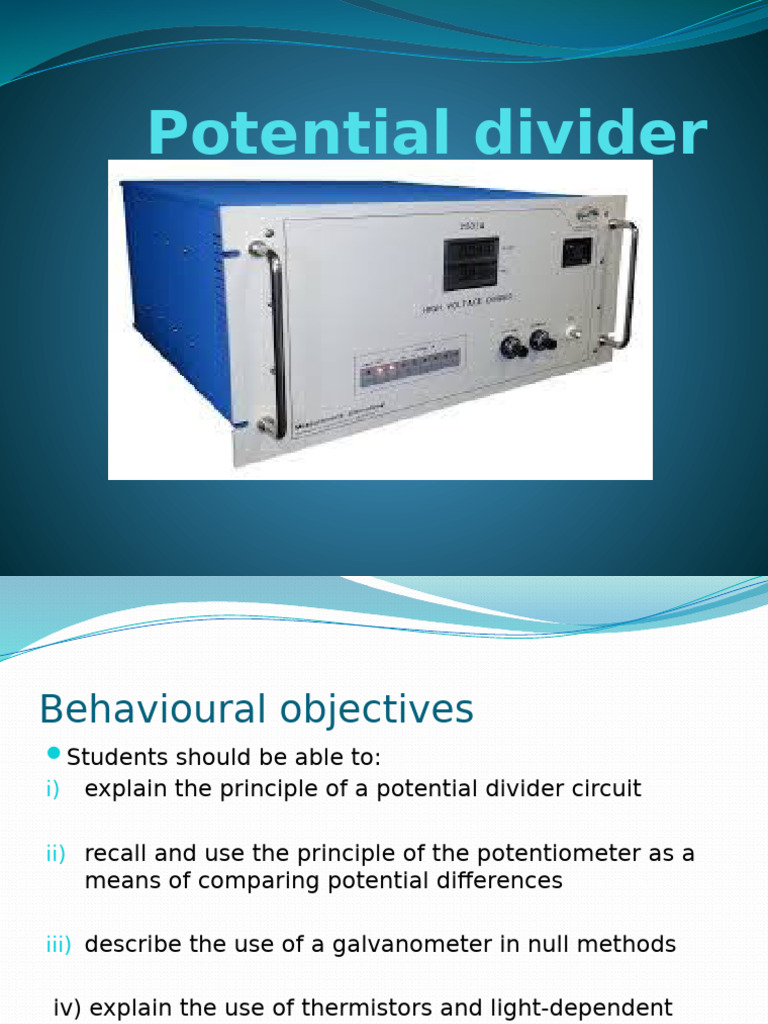 Potential Divider (Physics Alevel 9702) | PDF | Resistor | Voltage