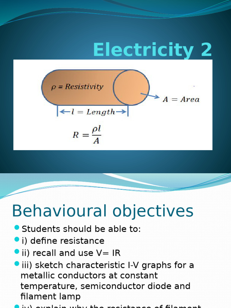 Electricity 2 (physics alevel 9702) | PDF