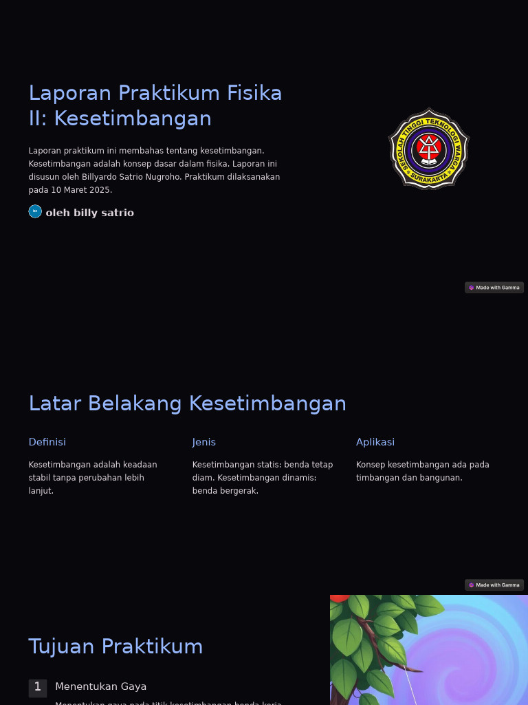 Laporan Praktikum Kesetimbangan Fisika | PDF