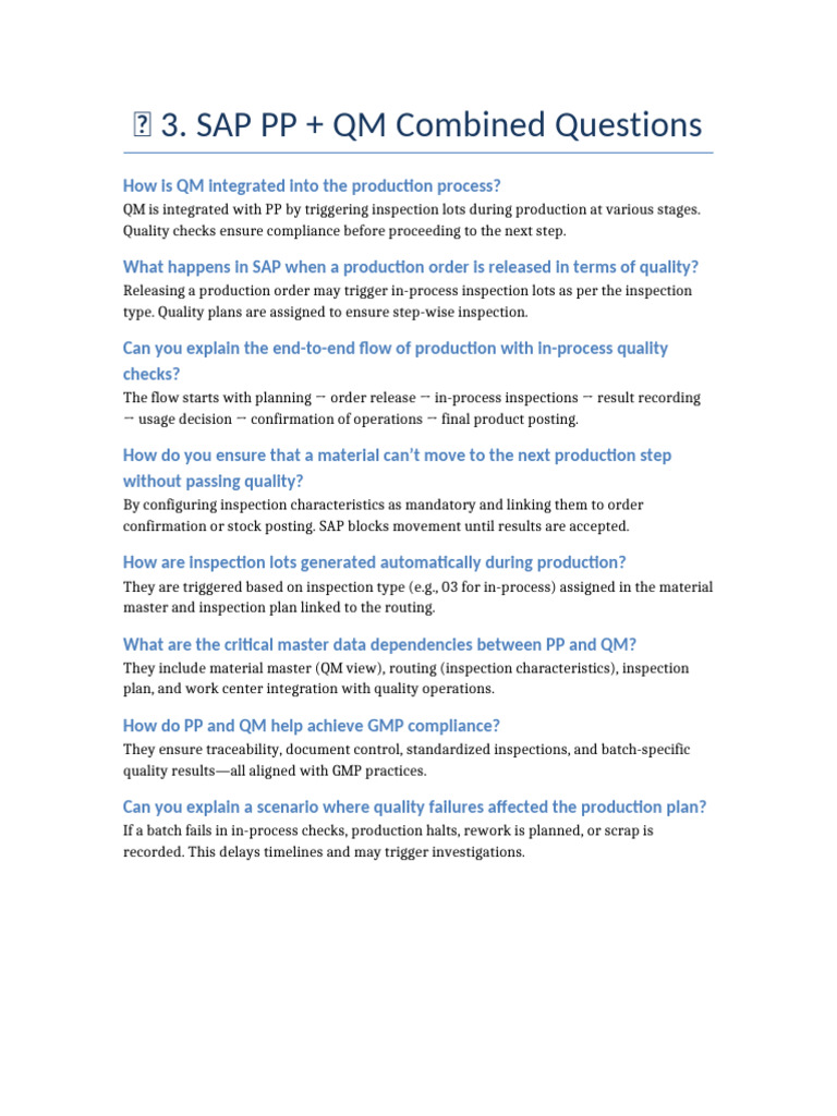 Sap PP QM Combined | PDF