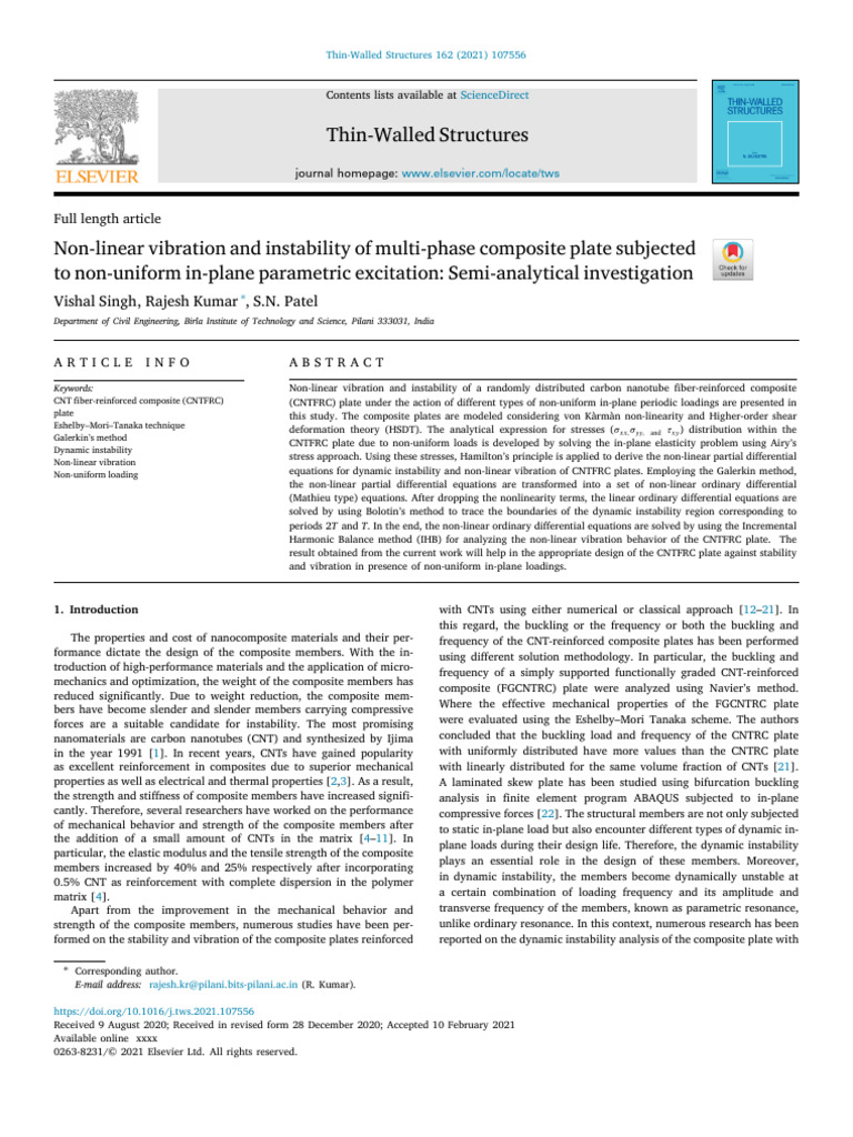 Thin Walled Structures | PDF | Carbon Nanotube | Composite Material