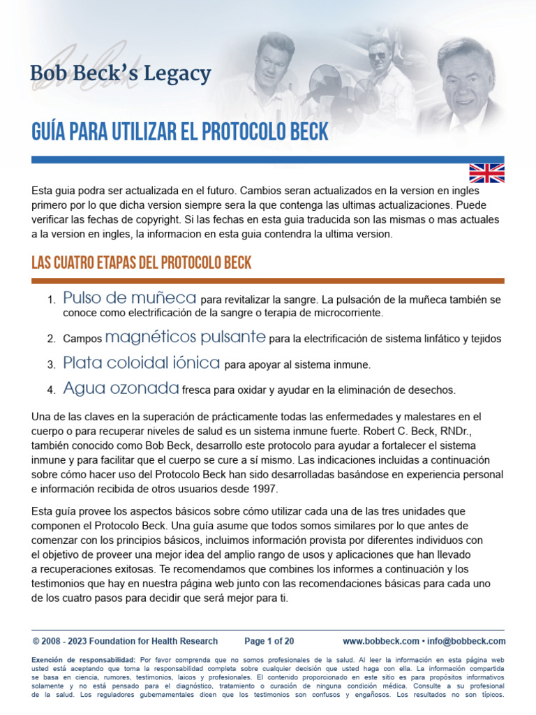 Protocolo Bob Beck Español Salud Zapper y Mas | PDF | Medicamentos con receta | Agua