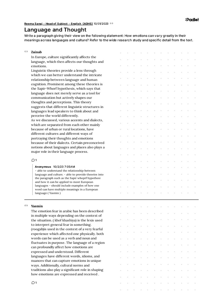 Sample For Language and Thought | PDF | Korean Language | Thought