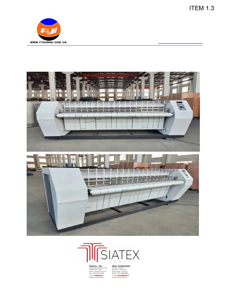 YPA Series Ironing Machine Overview | PDF | Manufactured Goods ...