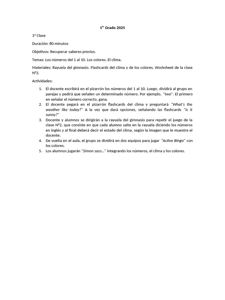 1ro Primera Clase | PDF